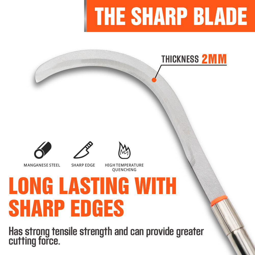 182cm Telescopic Grass Sickle Scythe Reaping Hook Harvest Gardening ...