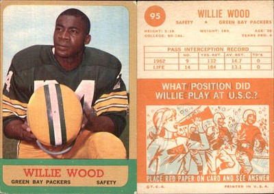 Willie Wood 1963 Topps #95 Card Green Bay Packers *AutographDen* | eBay