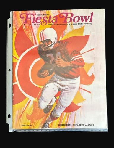 Fiesta Bowl NCAA Football Game Program. FSU vs Arizona 1971. Amazing ...