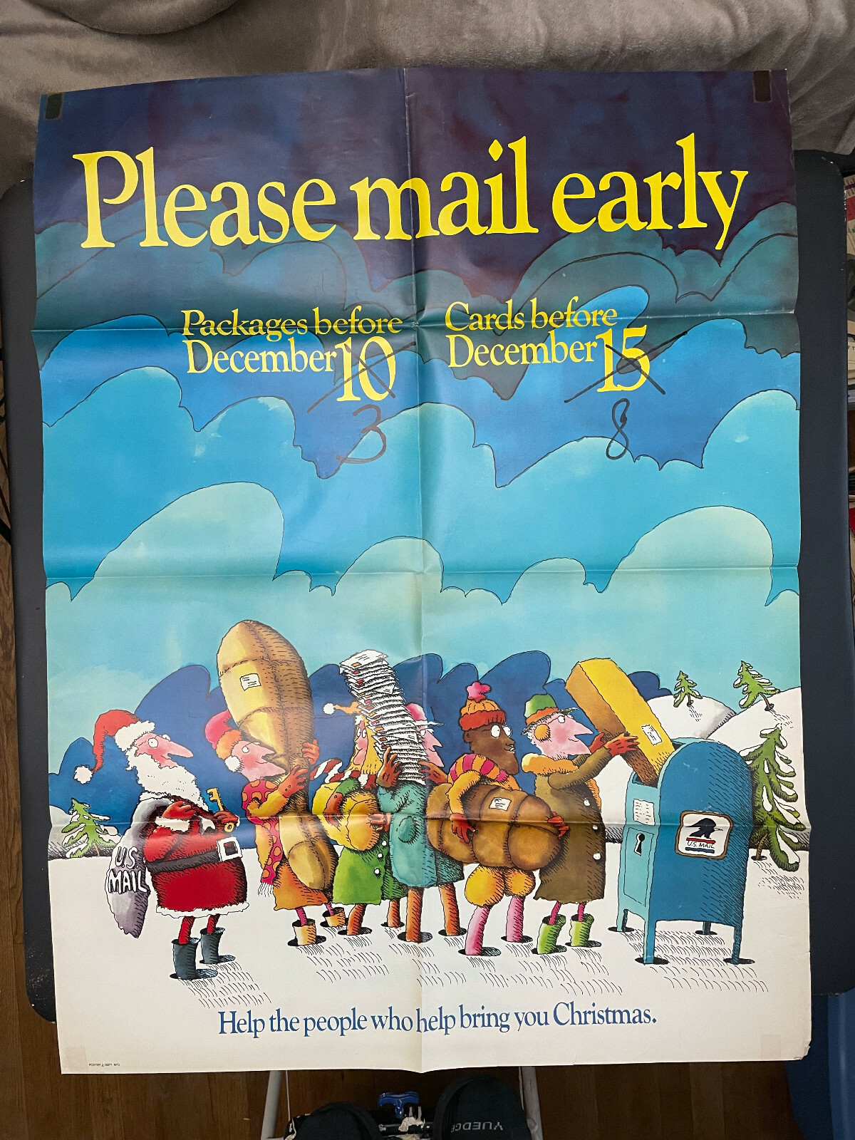 Vintage 1970s US Post Office Poster (30"x40"): Please Mail Early! | eBay