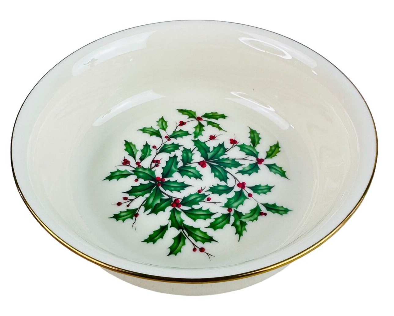 Vintage Lenox Holiday Special 5 1/4" Cereal Bowl Holly Gold Label Trim ...