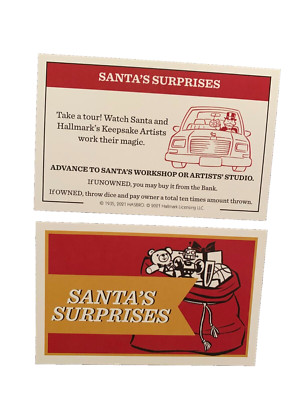 Monopoly Hallmark SANTAS SURPRISES Advance To Santa's Workshop Card ...