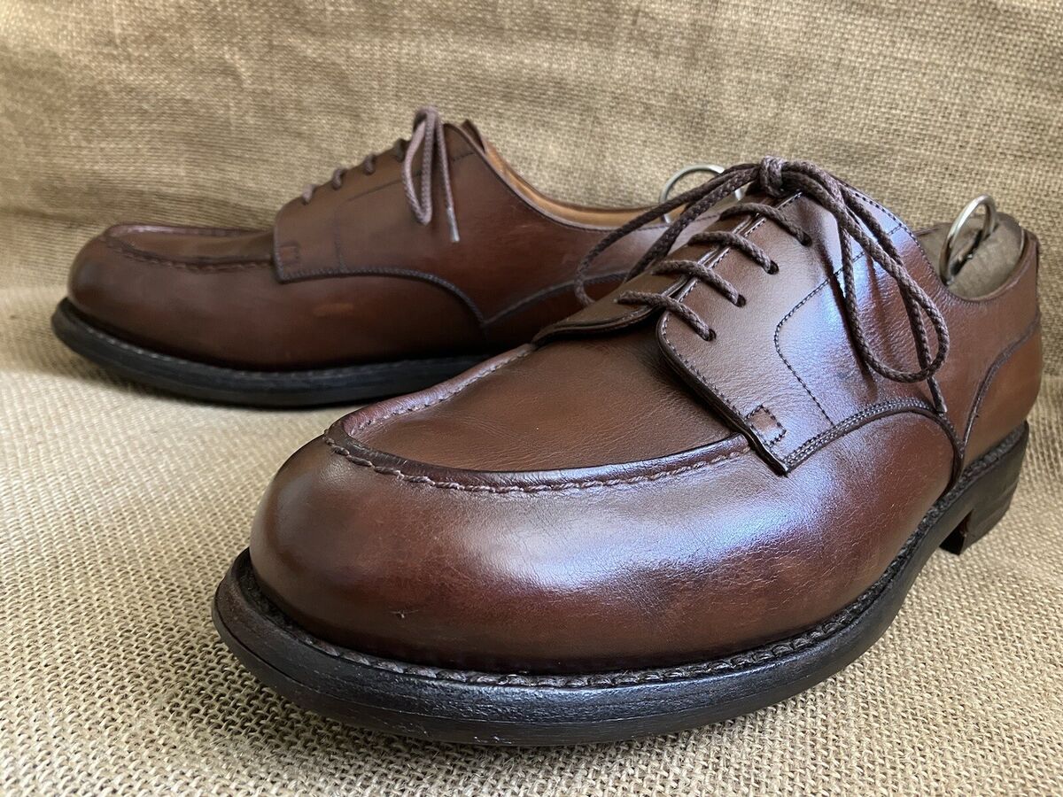 J.M. WESTON 641 Men's Brown Leather Golf Derby Shoes Size UK J.M. WESTON 641 Men's Brown Leather Golf Derby Shoes Size UK