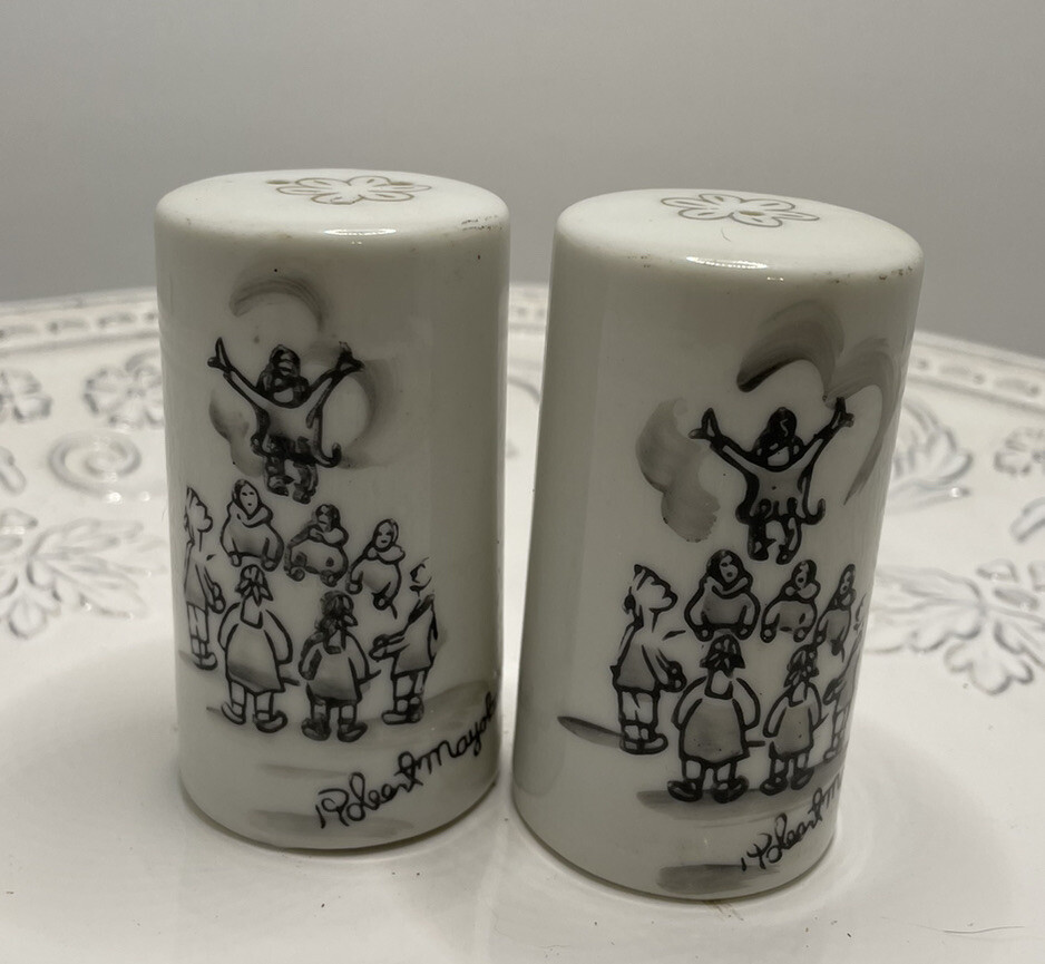 Vintage ROBERT MAYOKOK Alaska Eskimo Blanket Toss Salt Pepper Shakers ...