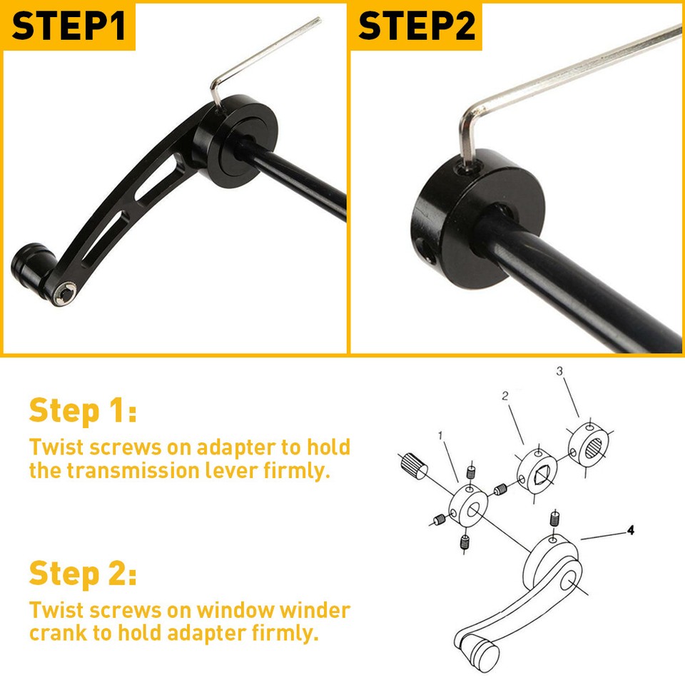 Black Billet Aluminum Window Crank Handle Winders Car Truck Glass Door ...