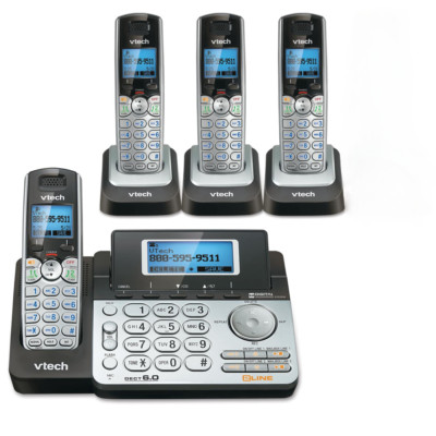 VTech 4 Handset 2 Line Cordless Phone System with Answering System ...