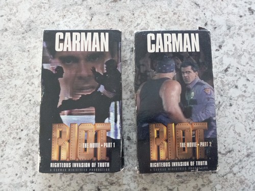 Carman RIOT - The Movie Parts 1 And 2 VHS Tape Lot 1996 Vintage Rare ...