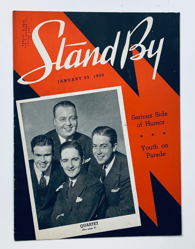 VTG Stand By Magazine January 29 1938 Quartet and Serious Side of Humor ...
