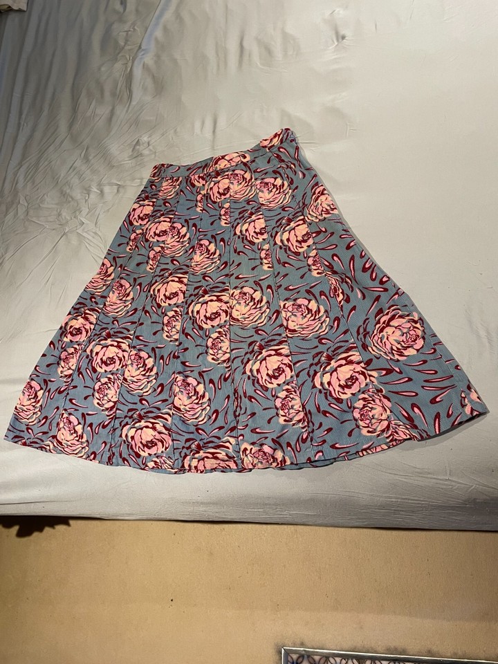Vintage Liberty Floral Corduroy Ann Louise Roswald Midi Skirt UK 8-10 ...