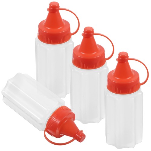 4 Pcs Squeeze Bottle Squeezable Bottles Condiment for Sauces Kitchen ...