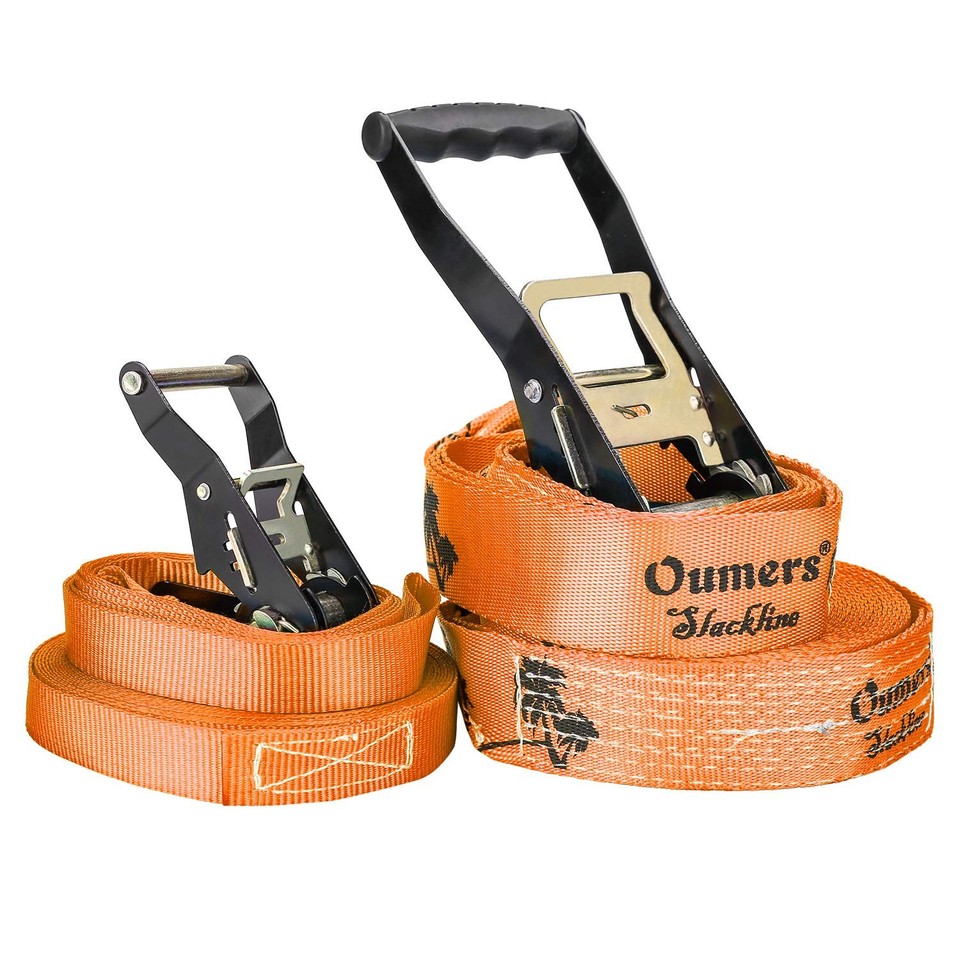 Beginner Slackline Kit, Slack Line Gift Set with 50ft Main Blance line ...