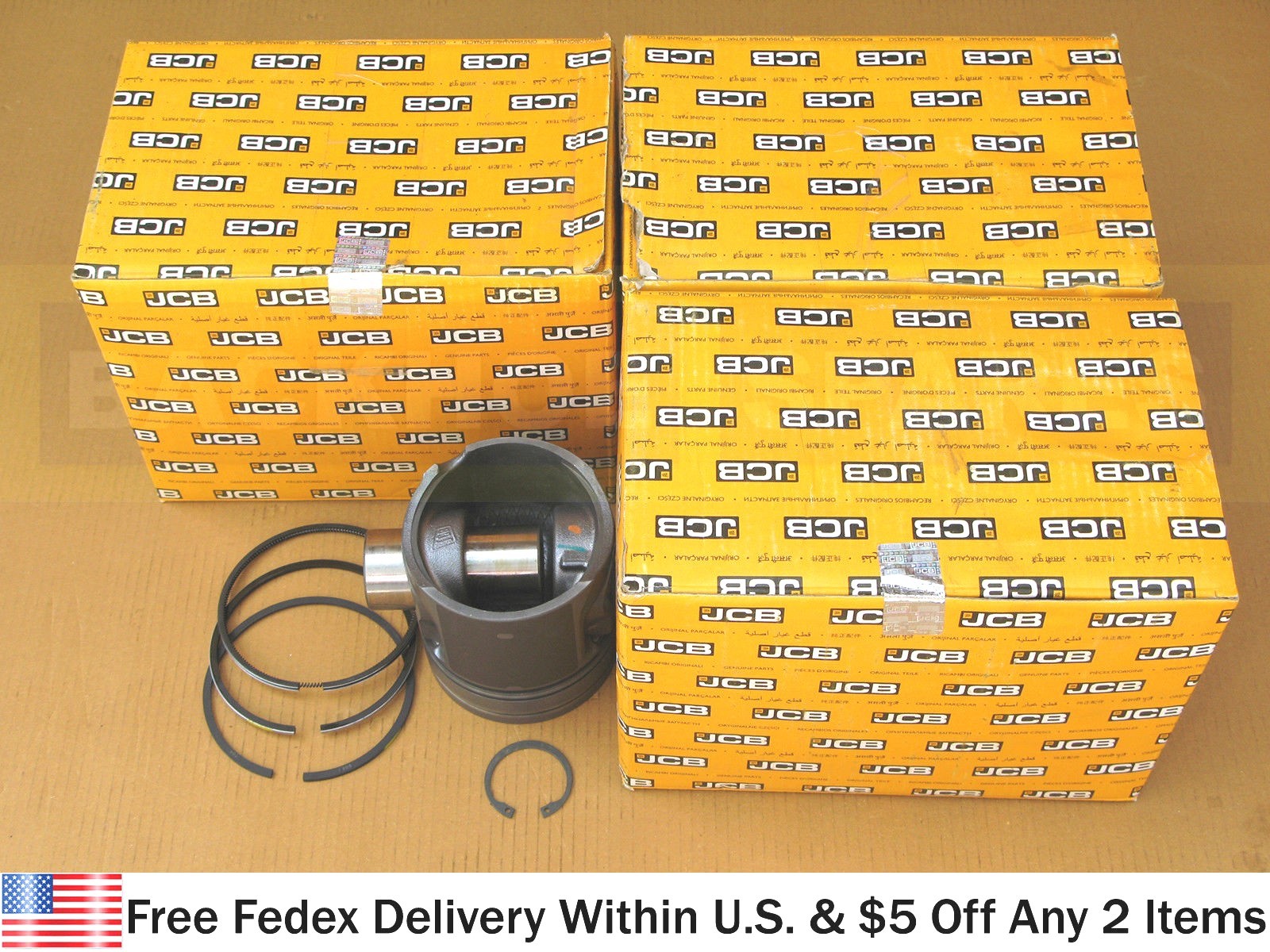 JCB PARTS- GENUINE JCB PISTON KIT STD. TURBO 4 PC (PART# 320/09211 A ...