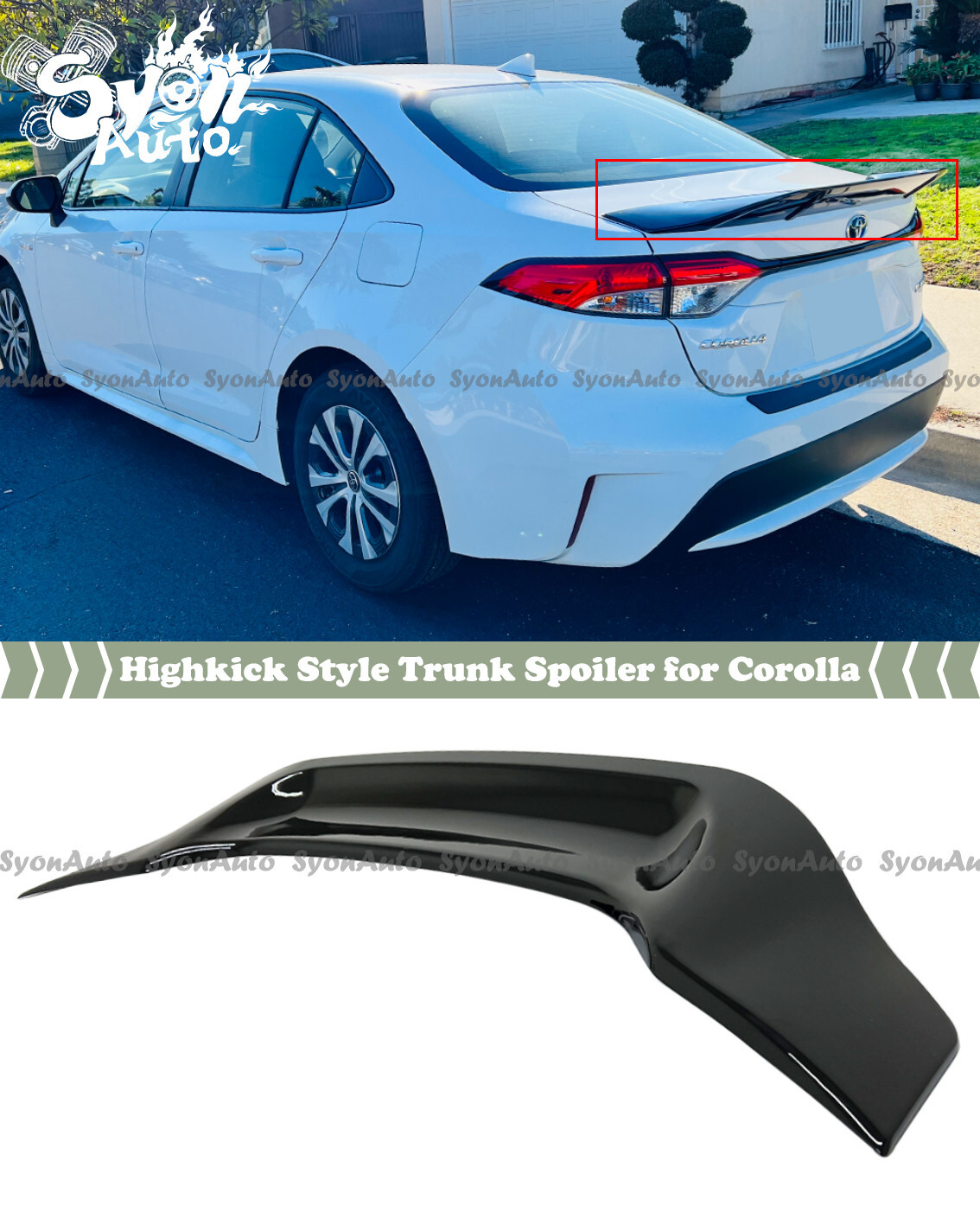 FOR 2020-2026 TOYOTA COROLLA SEDAN GLOSS BLACK HIGHKICK STYLE TRUNK ...