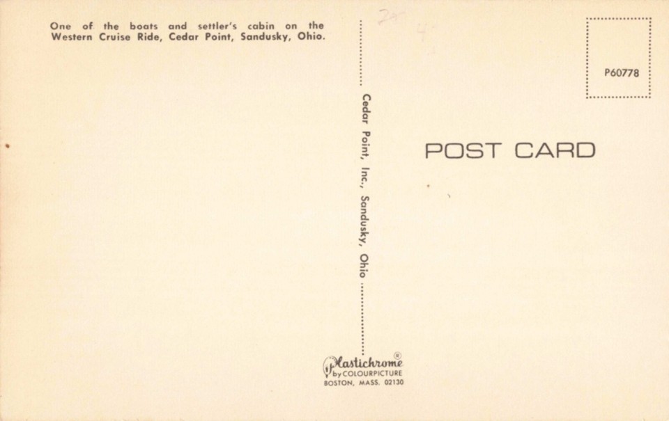 Cedar Point, Sandusky, Ohio Postcard Western Cruise Ride c 1965 B8 | eBay
