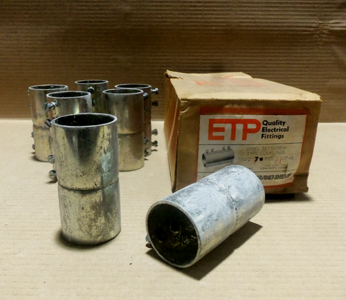 NEW BOX OF 7 ETP CP-45 1-1/2" STEEL SET-SCREW COUPLING CONDUIT ...