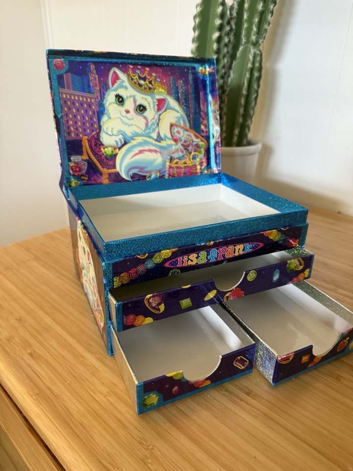 Rare Vintage 1990’s Lisa Frank Y2K Cat Jewelry Stationary Storage Box ...