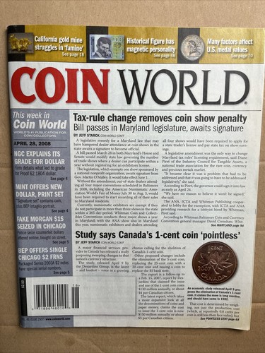 Coin World April 2008 - U.S. Coin Price Guide - Coin Collector guide | eBay