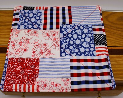 Handmade Quilted Plate Cozy – Patriotic Red, White & Blue Patchwork ...