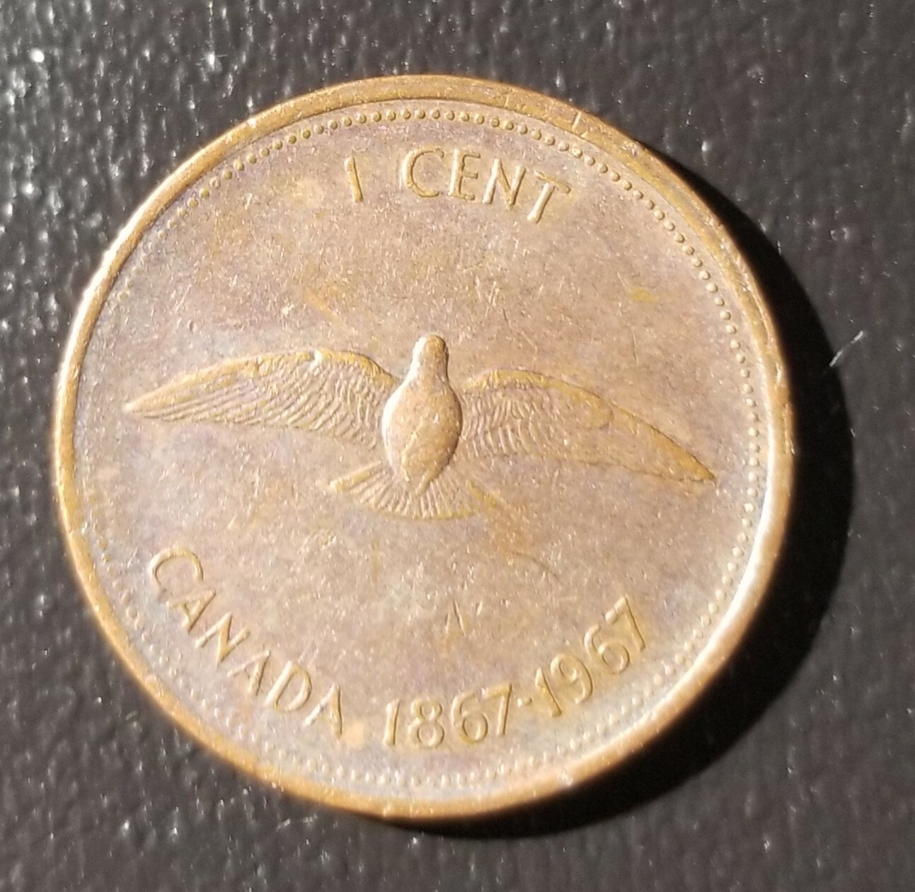 1867-1967 Canada Centennial 1 Cent Dove Coin Elizabeth ll D. G. Regina ...