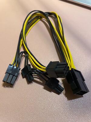 6 Pin PCIe auf 2x 8 Pin (6+2) Molex Grafikkarte Splitter Stromkabel ...
