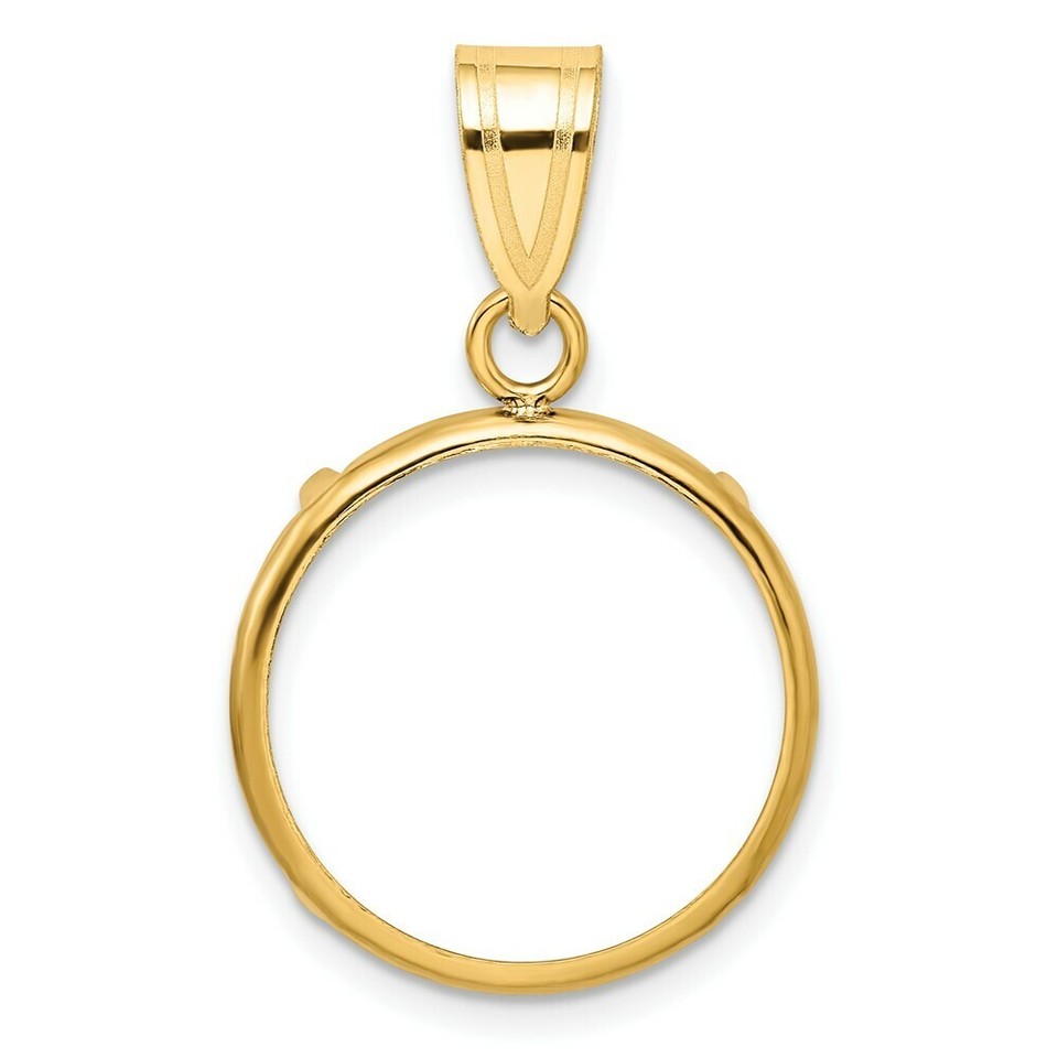 Gold Coin Bezel Pendant Mounting in 10K Yellow Gold - 13mm - 39.5mm ...