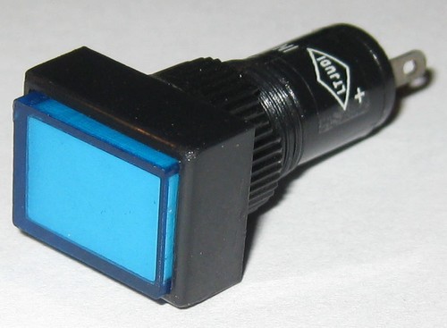 Panel Mount Rectangular LED Indicator - Blue - Plastic Case - 3 to 12 V ...