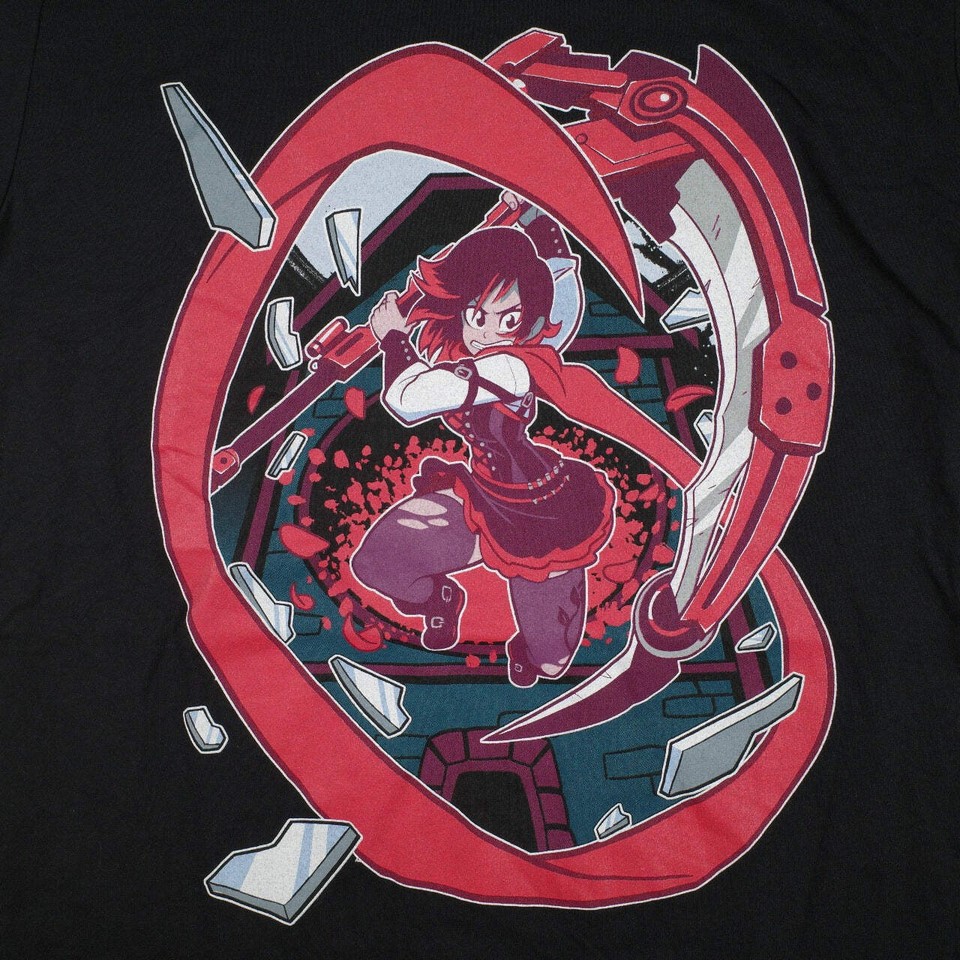 RWBY Rooster Teeth Ruby Rose T Shirt Front Graphic Short Sleeve Mens ...