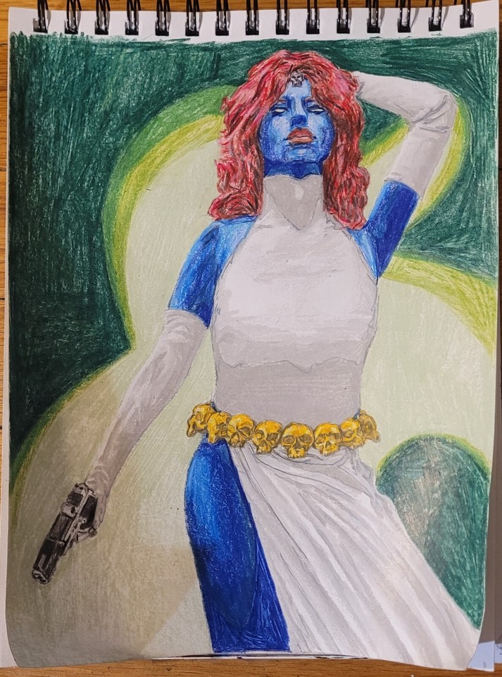 Color pencil drawing Mystique X-Men Marvel comics supervillain | eBay