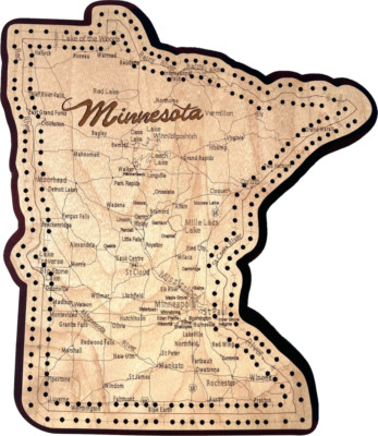 Minnesota Shaped Road Map Cribbage Board | eBay