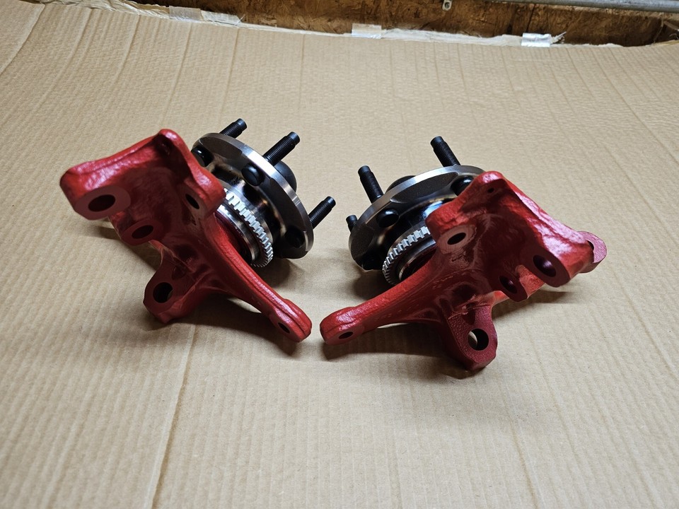96-04 FORD MUSTANG SN95 FRONT SPINDLE FOXBODY SWAP 5X4.5 PAIR NEW WHEEL ...