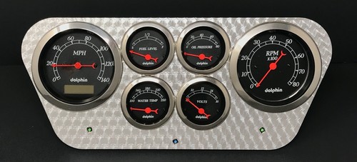 1953 1954 1955 Ford Truck 6 Gauged Dash Panel Engine Turned Billet ...