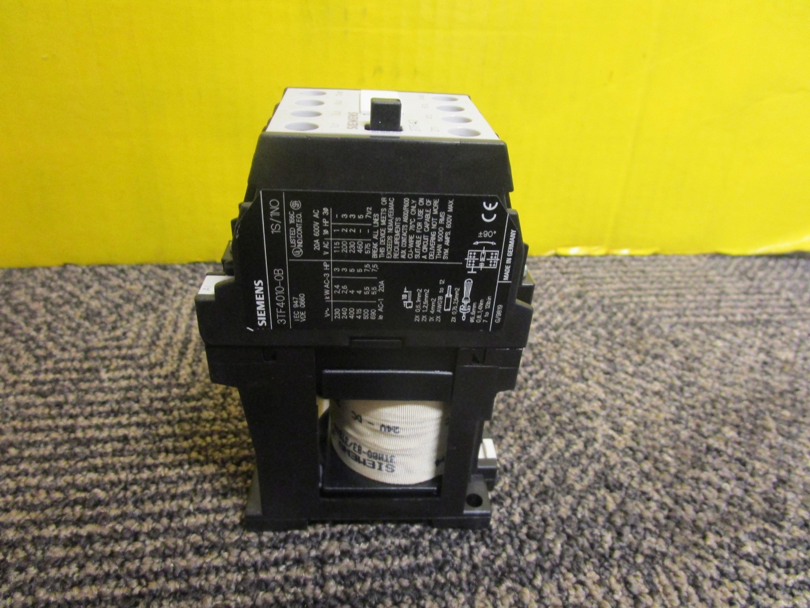 NEW SIEMENS CONTACTOR 3TF40 10-0BB4 24V COIL 20A AMP 600Vac 3TF40100BB4 ...