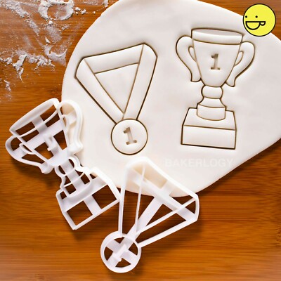 Set of Trophy & Medal cookie cutter | championship champion winner ...