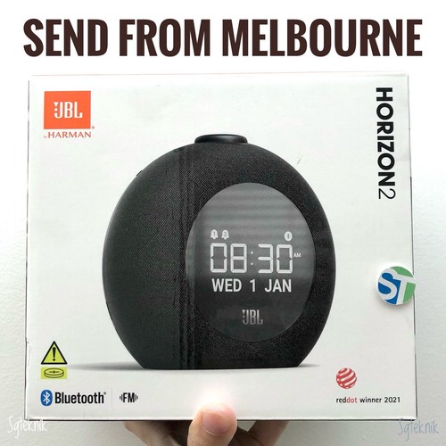 JBL Horizon 2 FM Alarm Clock Radio (Black) Bluetooth USB Ambient LED ...