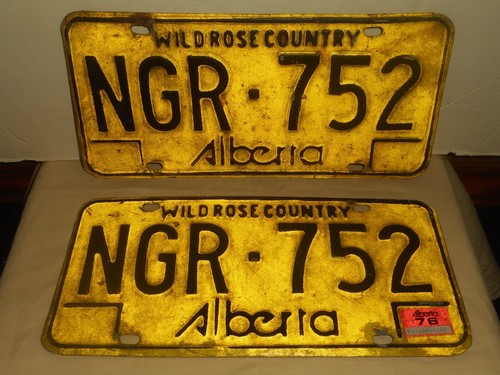 ALBERTA CANADA Car License Plates 1970's WILD ROSE COUNTRY Tags #NGR ...