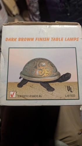 Tiffany Style Turtle Accent Table Lamp Brass Base 8.5 X 4 | eBay