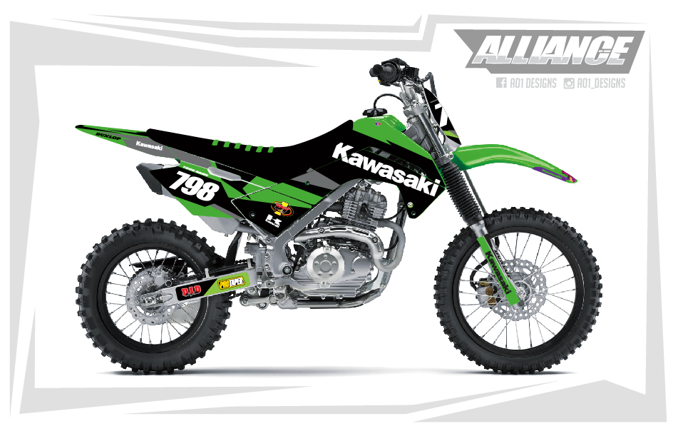 2008-2018 KAWASAKI KLX 140 GRAPHICS DECALS T1 series GRAPHICS | eBay