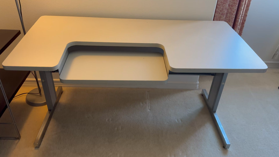 Vintage Heavy Duty Metal Computer Table Desk School Home Office Trading ...