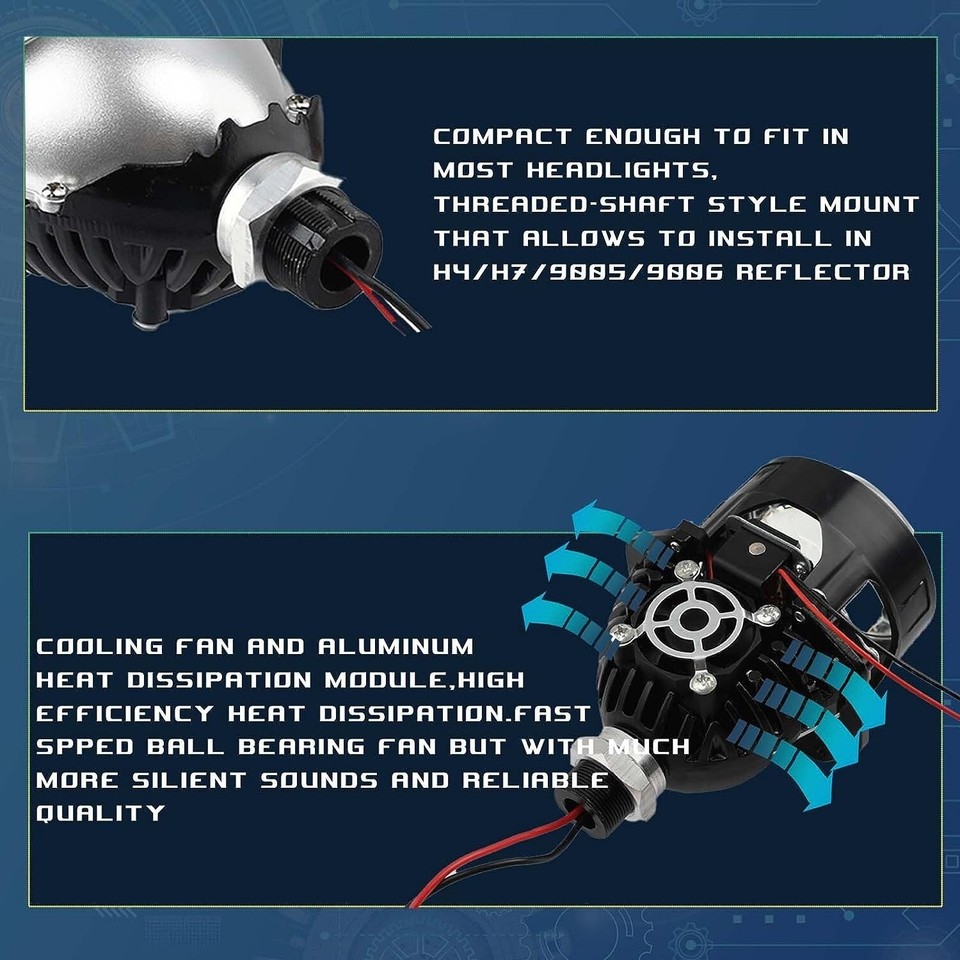 2.5" Honeycomb Bi Led Projector Lens 90W Black RGB Shrouds Mobile app ...