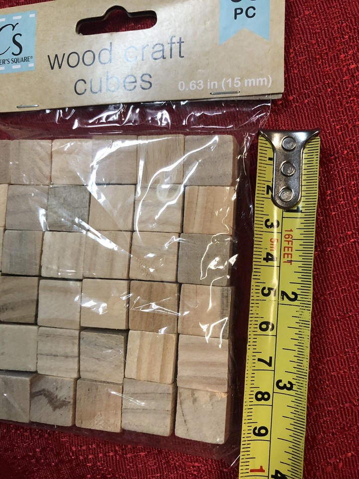 36 Natural Wood Cube Blocks Unfinished Wooden Craft Cubes Crafter's ...