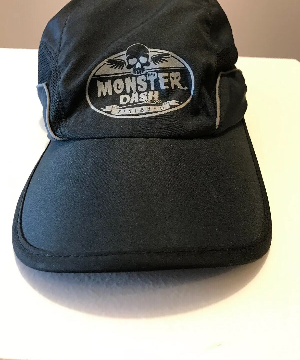 Monster Dash Finisher Black Ortho Team Cap Flying SKULL Reflective ...