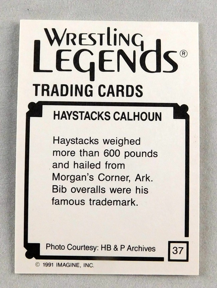 Haystacks Calhoun #37 Pro Wrestling Legends Trading Card Wrestler 1991 ...