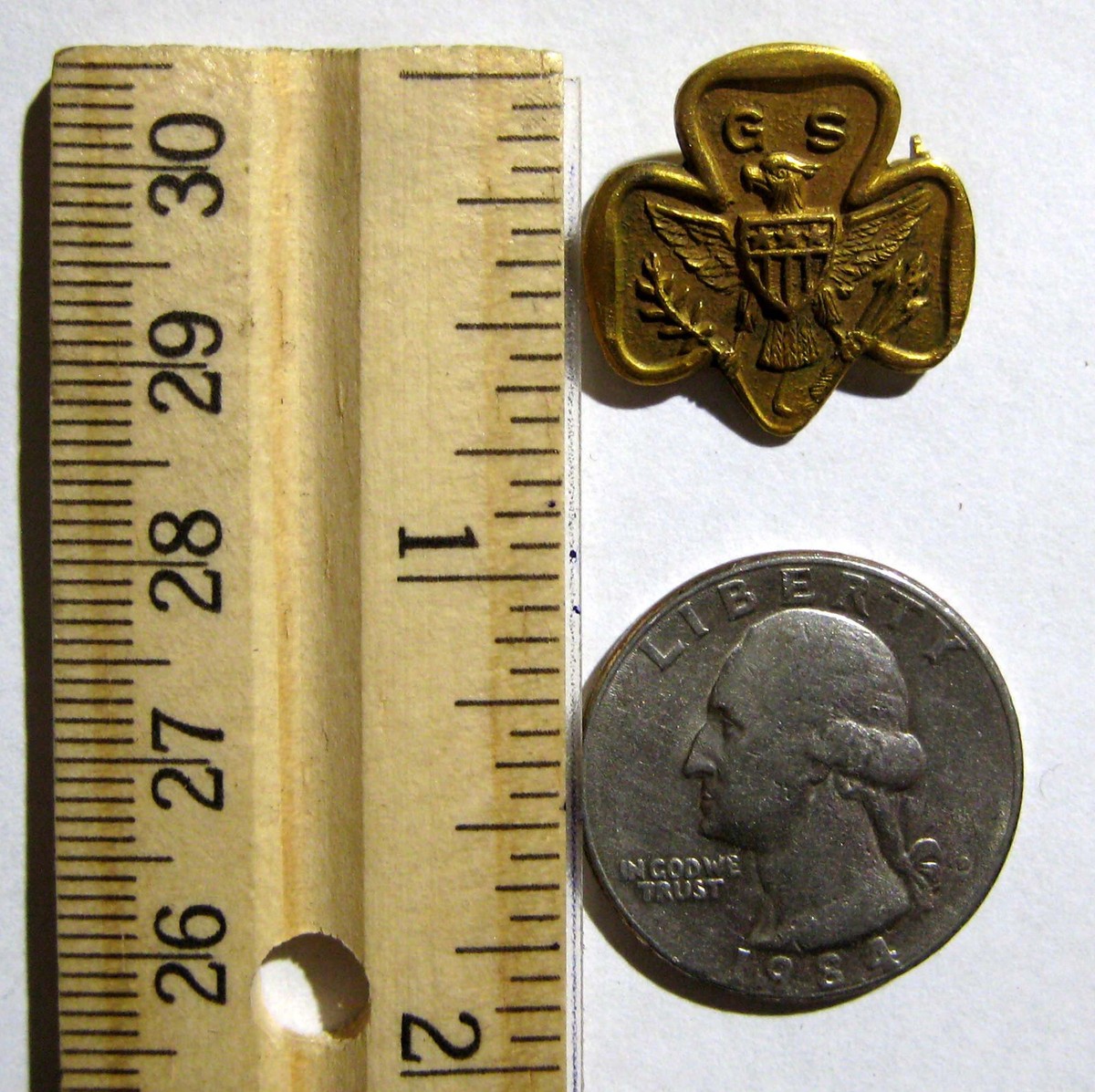 Rare 120 10k Gold Traditional Girl Scout Membership Pin Eagle Leader