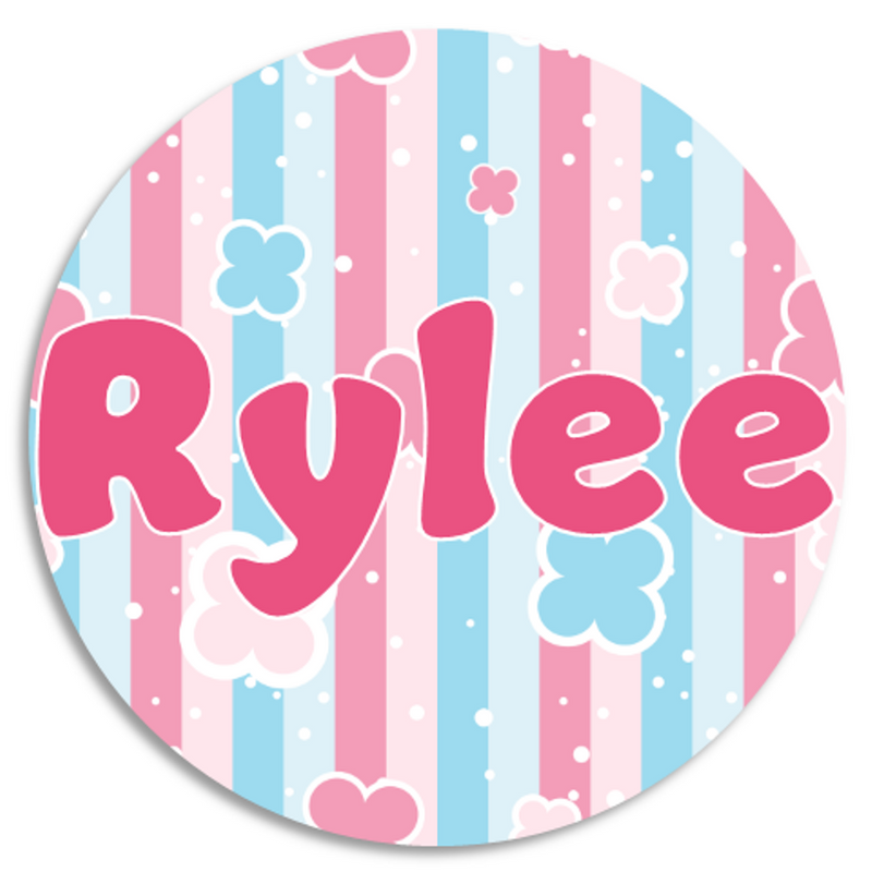 Rylee - Circle Sticker Decal 3 Inch - Name Tag Water Bottle School ...