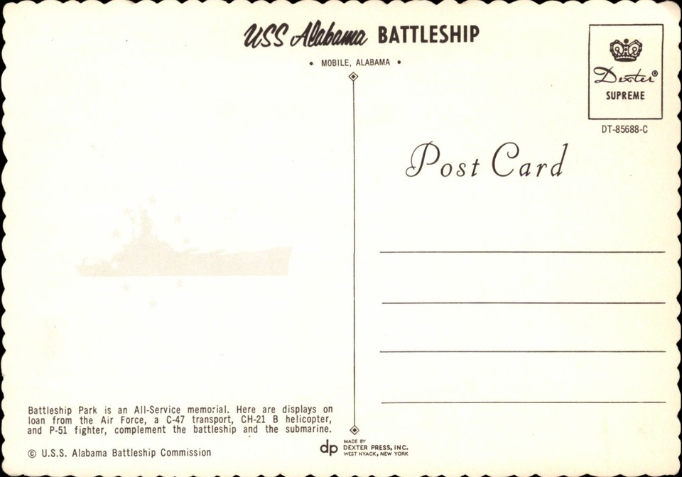 USS Alabama Battleship Mobile Alabama vintage postcard e636 | eBay UK