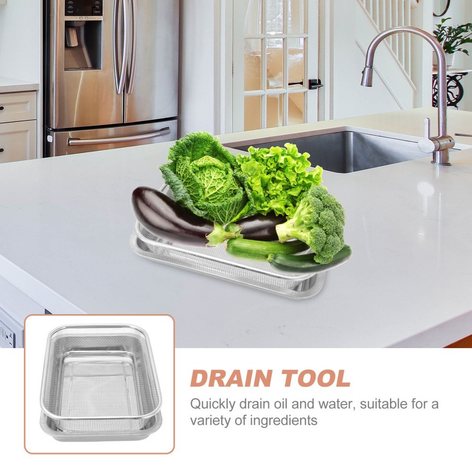 2 Sets Oil Drain Container Plate Baking Pan with Wire Rack Cooling ...