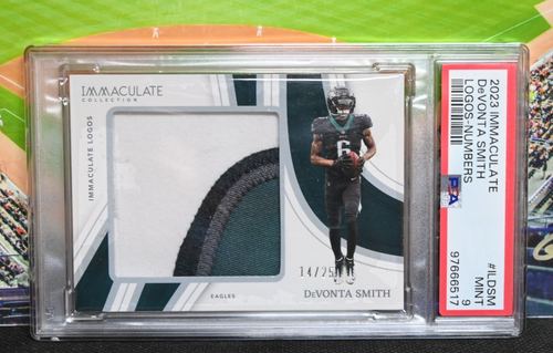 2023 Panini immaculate #ILDSM Devonta Smith Logos-Numbers PSA 9 Mint | eBay