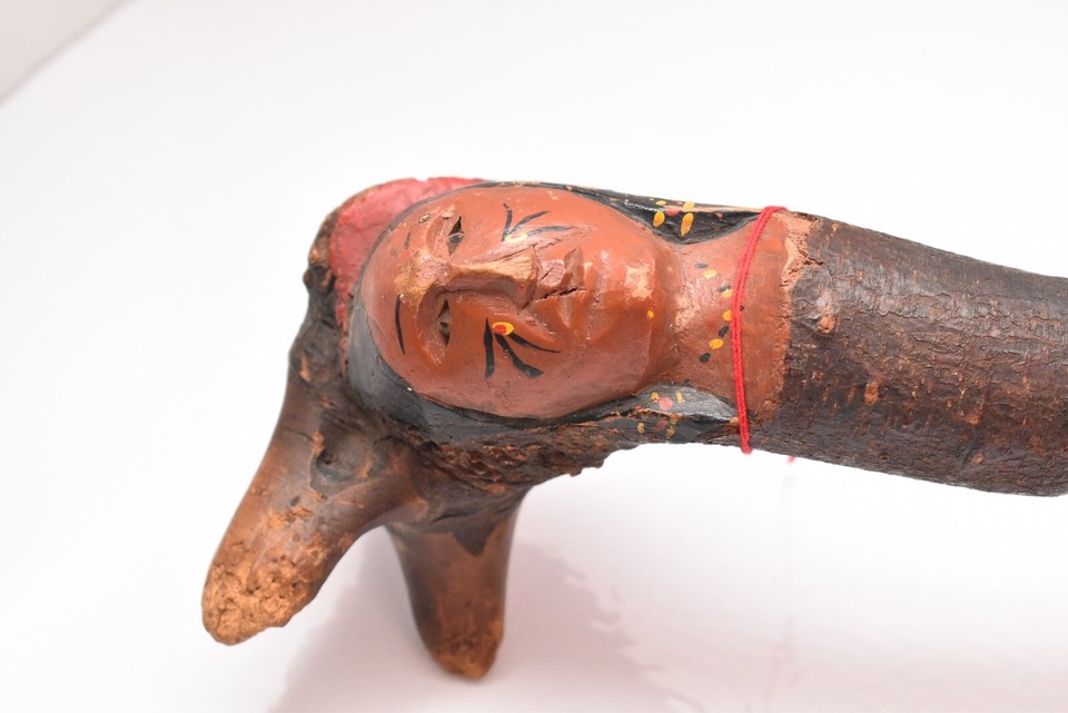 VTG Native American Figural Indian Chief Penobscot Carved Root War Club ...