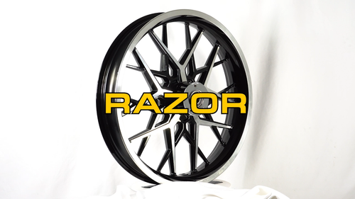 21X3.5 RAZOR MAG WHEEL BLACK MACHINE FOR HARLEY SOFTAIL SPORTSTER DYNA ...