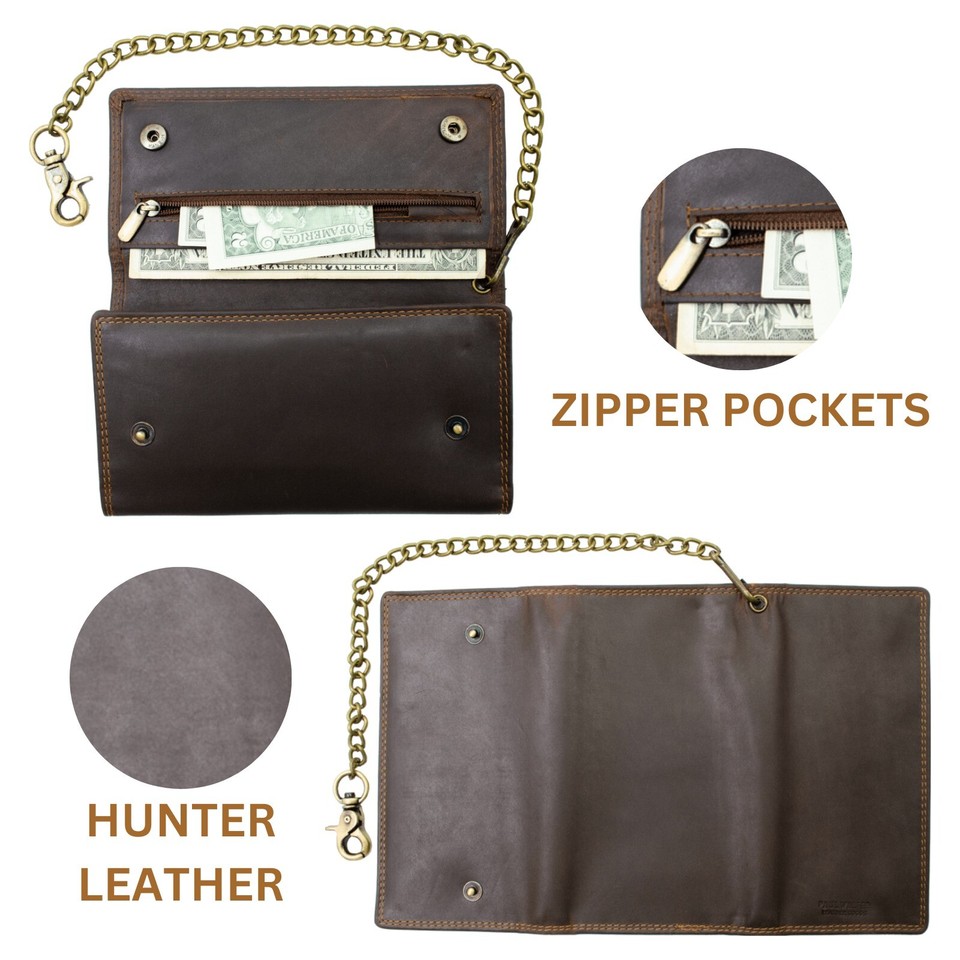 RFID Hunter Leather Wallet Bifold Trifold Checkbook Cover – Christmas ...